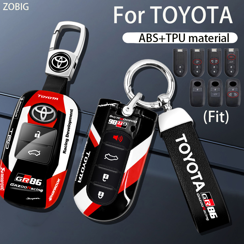 ZOBIG Racing Style ABS Key Fob Cover for Toyota Car Key Case Shell with ...