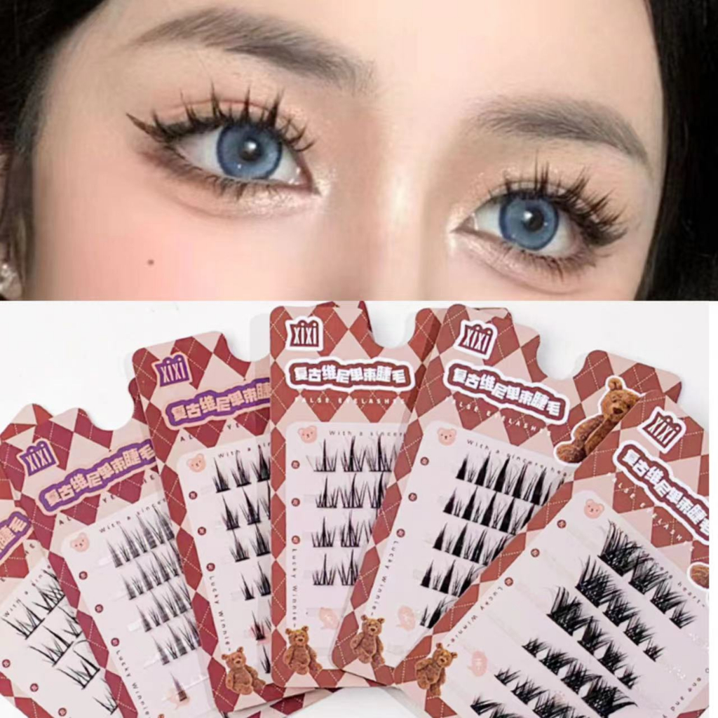 False Eyelashes,Natural Curly Comic Style Single Cluster False ...