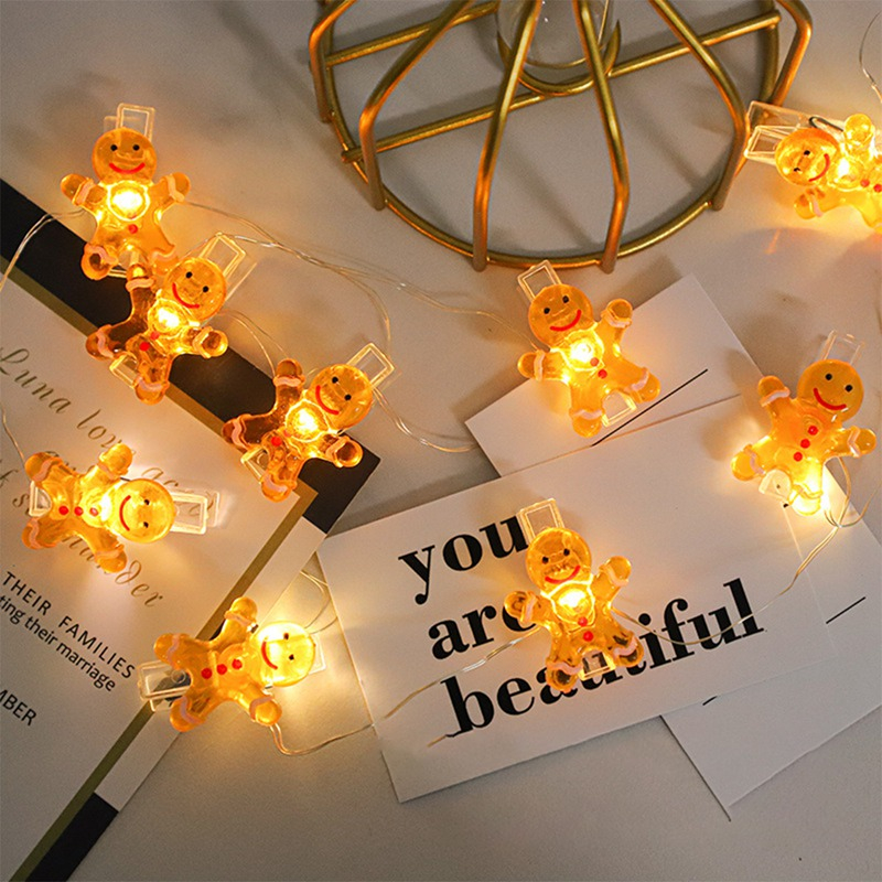 1/3M LED String Lights Gingerbread Man Theme Christmas Lights Fairy ...
