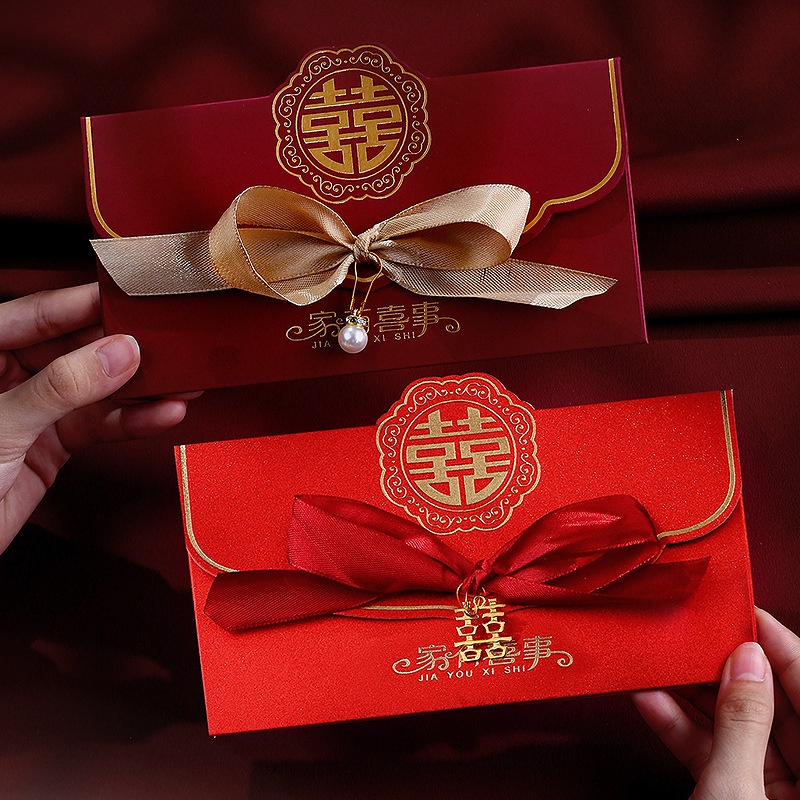 (6Pcs) Wedding Angpao CNY Red Packet 囍 Double Happiness Chinese Festive ...