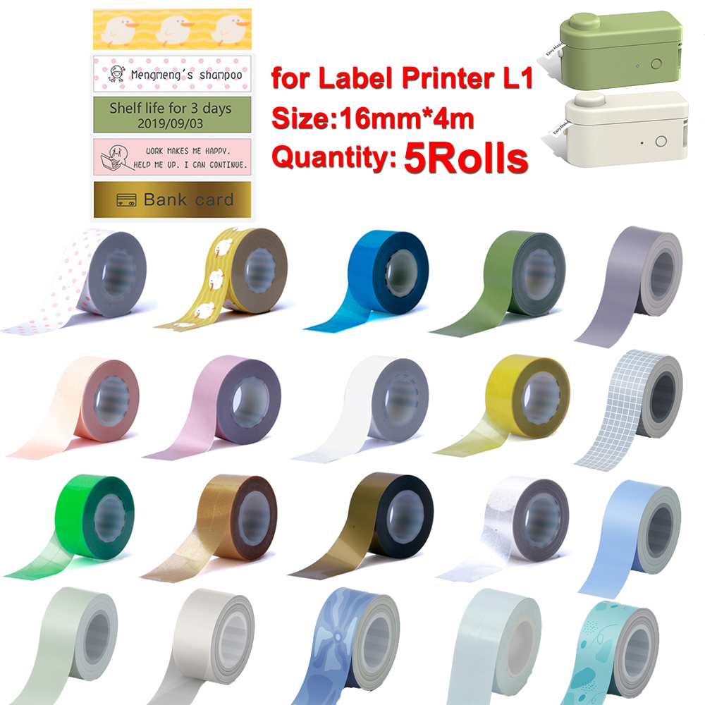 5Rolls 16mm*4m Label sticker For MakeID L1 Bluetooth Thermal Label ...