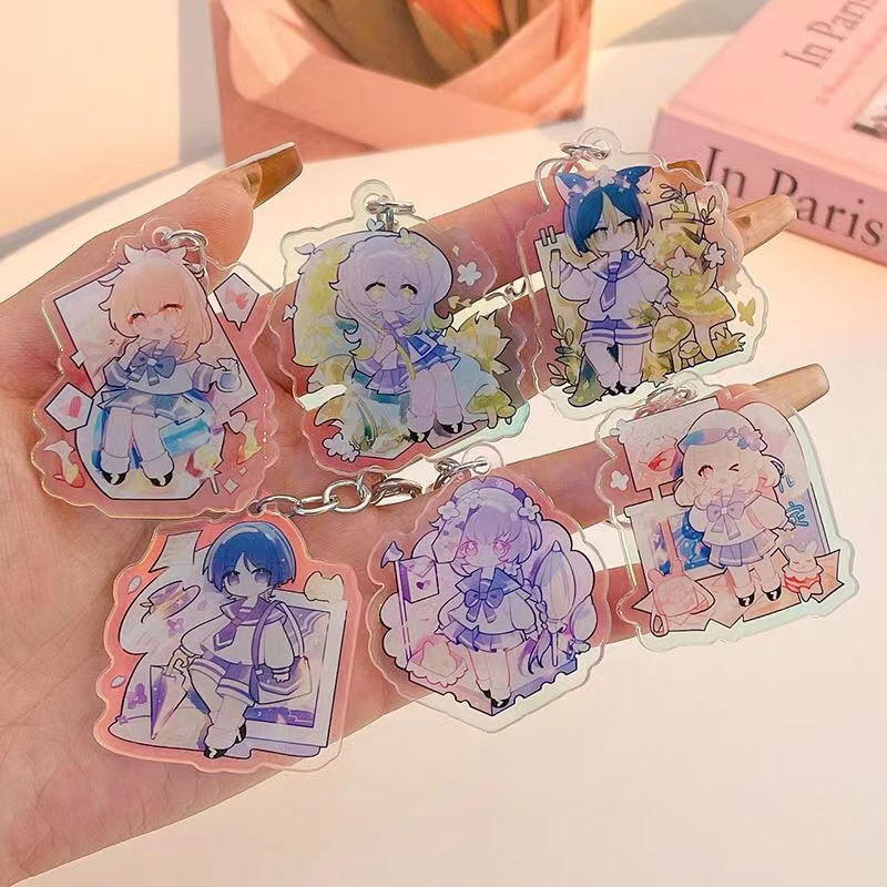 Game Keychain Genshin Impact Wanderer Tighnari Klee Laser Cute Diluc ...