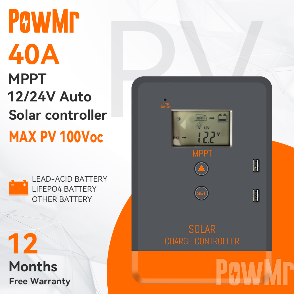 【Local Delivery】PowMr MPPT 40A Solar Charger Controller 12V/24V Auto ...