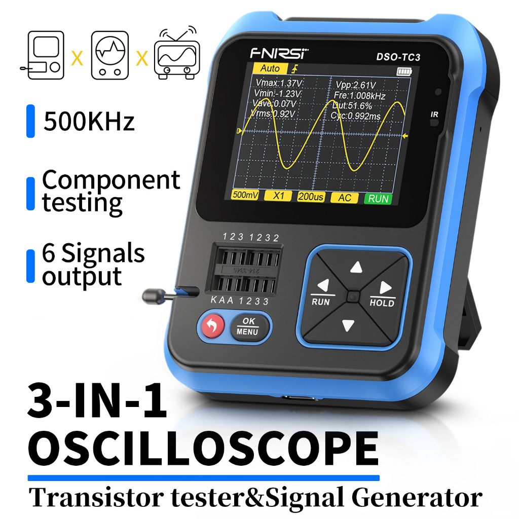 【100% Original】 FNIRSI DSO-TC3 Digital Oscilloscope Transistor Tester ...