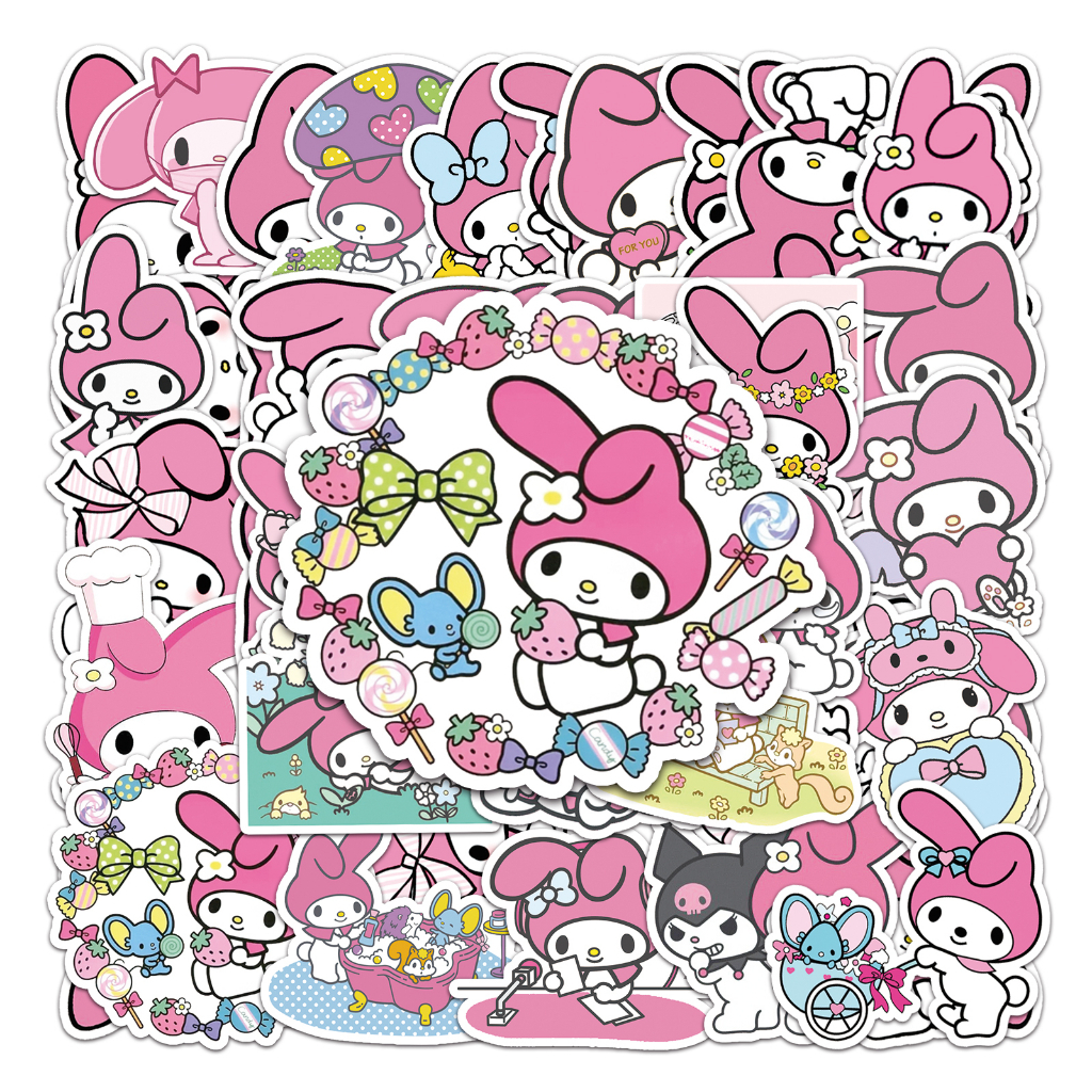 50PCS New Sanrio Stickers Hello Kitty Stickers Kuromi My Melody Cute ...