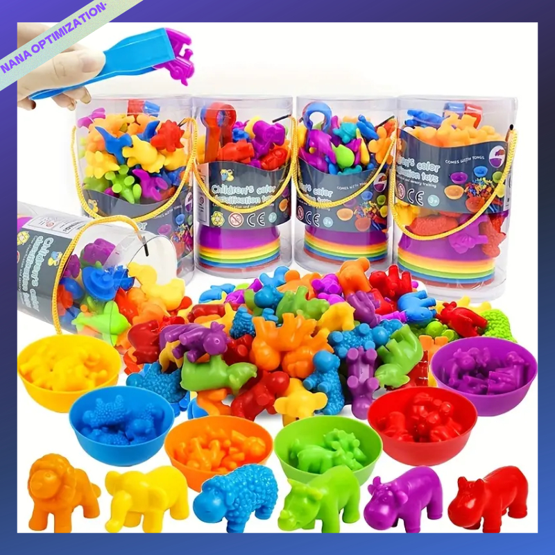 Rainbow Sorting Matching Game for Kids - Educational Toy for Fine Motor ...