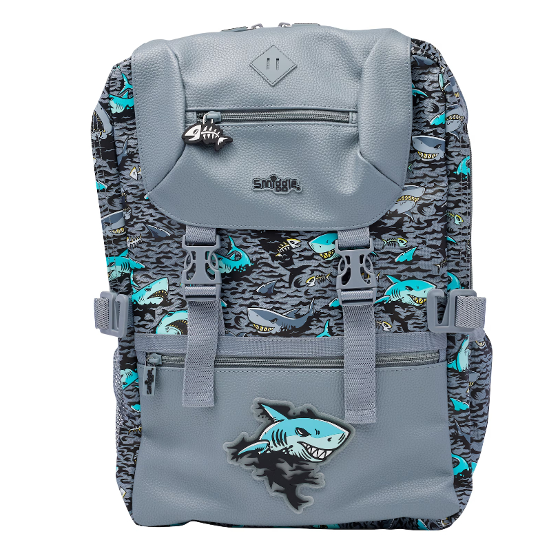 Smiggle Shark Wild Side Attach Foldover Backpack For kids | Shopee Malaysia