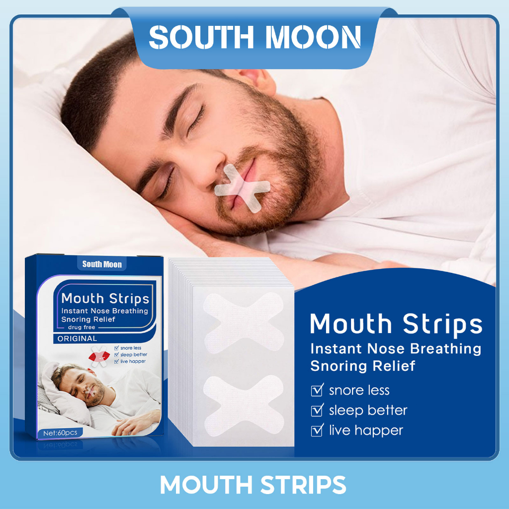 South Moon Anti Snoring Mouth Strips 60Pcs Mouth Breathing Patch Disposable Prevent Mouth ...