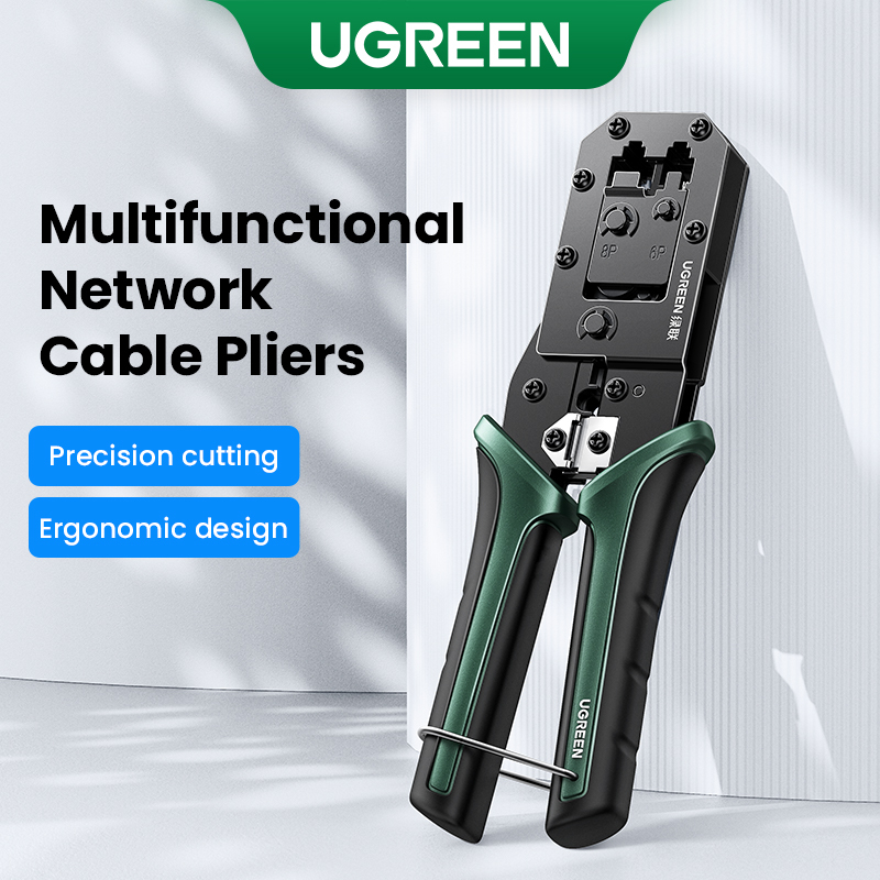 UGREEN 3 in 1 Multifunctional Crimping Cutting Stripping Network Cable Pliers For Cat 6 6A 7 8 ...