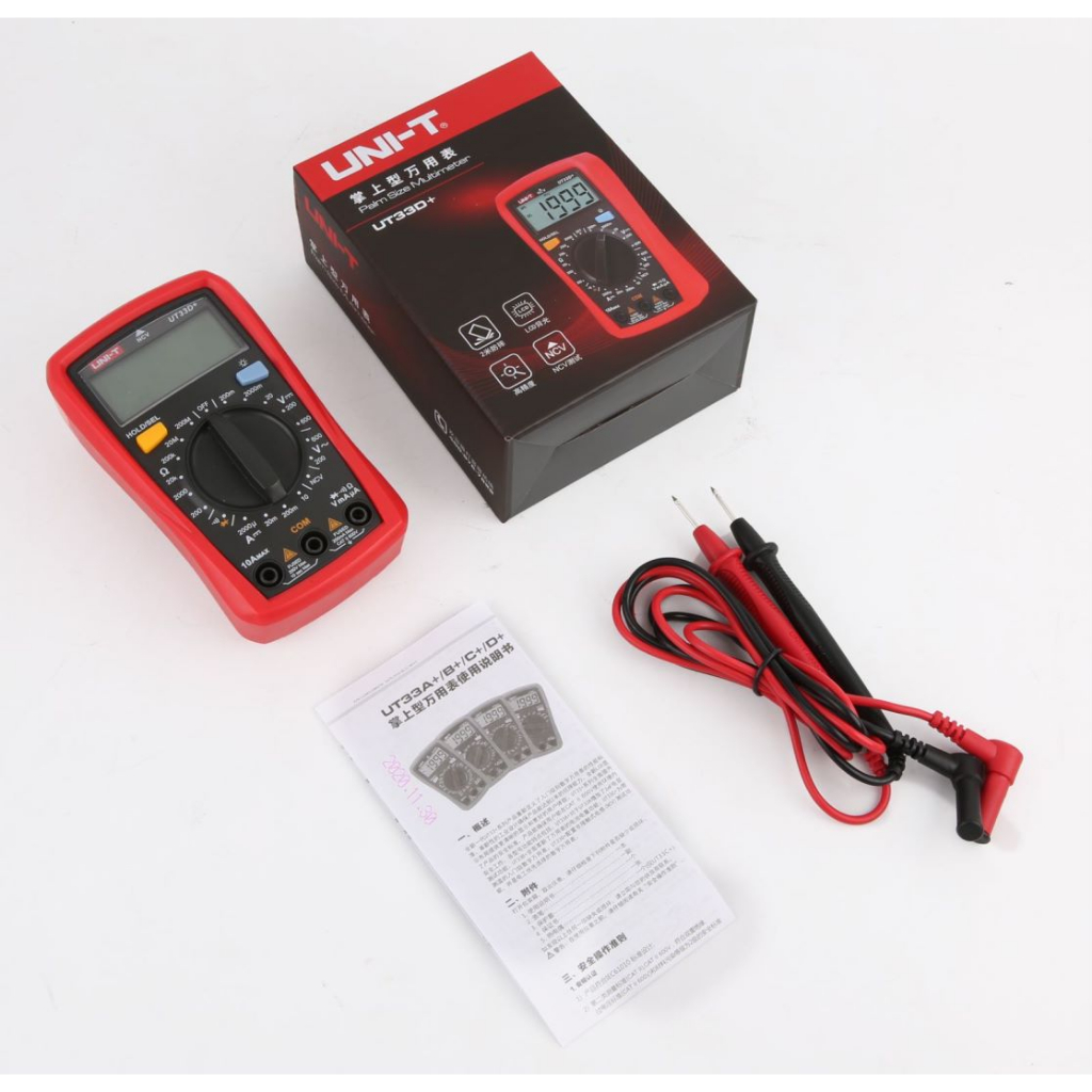 UNI-T UT33D+ Mini Digital Multimeter 600V NCV Manual Range AC DC ...