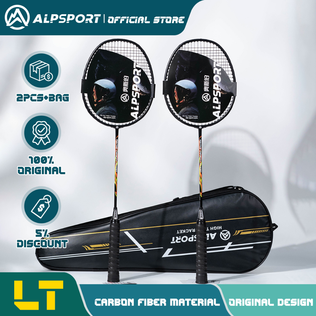 ALP RR Pro 2Pcs 4U G5 100% Original Design Full Carbon 24Lbs Badminton ...