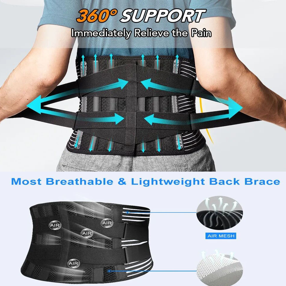 Waist Support Neoprene Double Pull Lumbar Brace Back Posture Splint ...