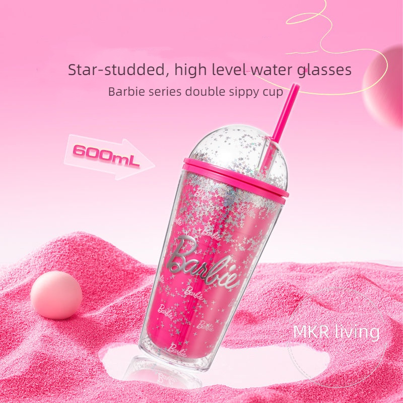 Miniso MINISO Premium Barbie Double Straw Cup 600ml | Shopee Malaysia