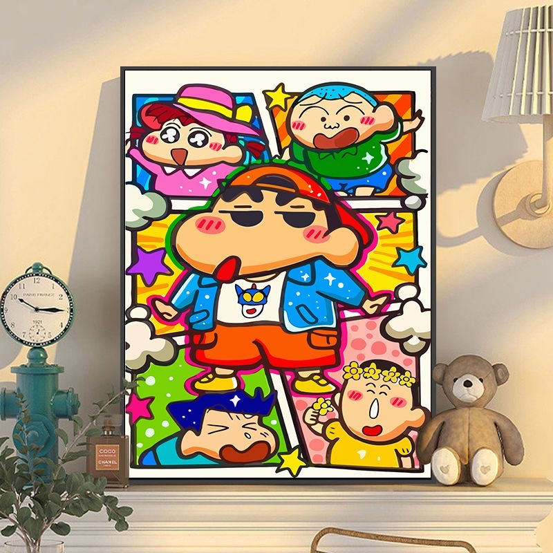 DROFE-20*30cm with frame-paint by number-Crayon Shin chan-number ...
