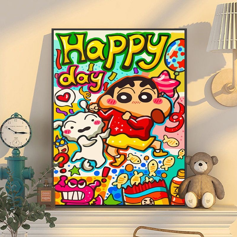 DROFE-20*30cm with frame-paint by number-Crayon Shin chan-number ...
