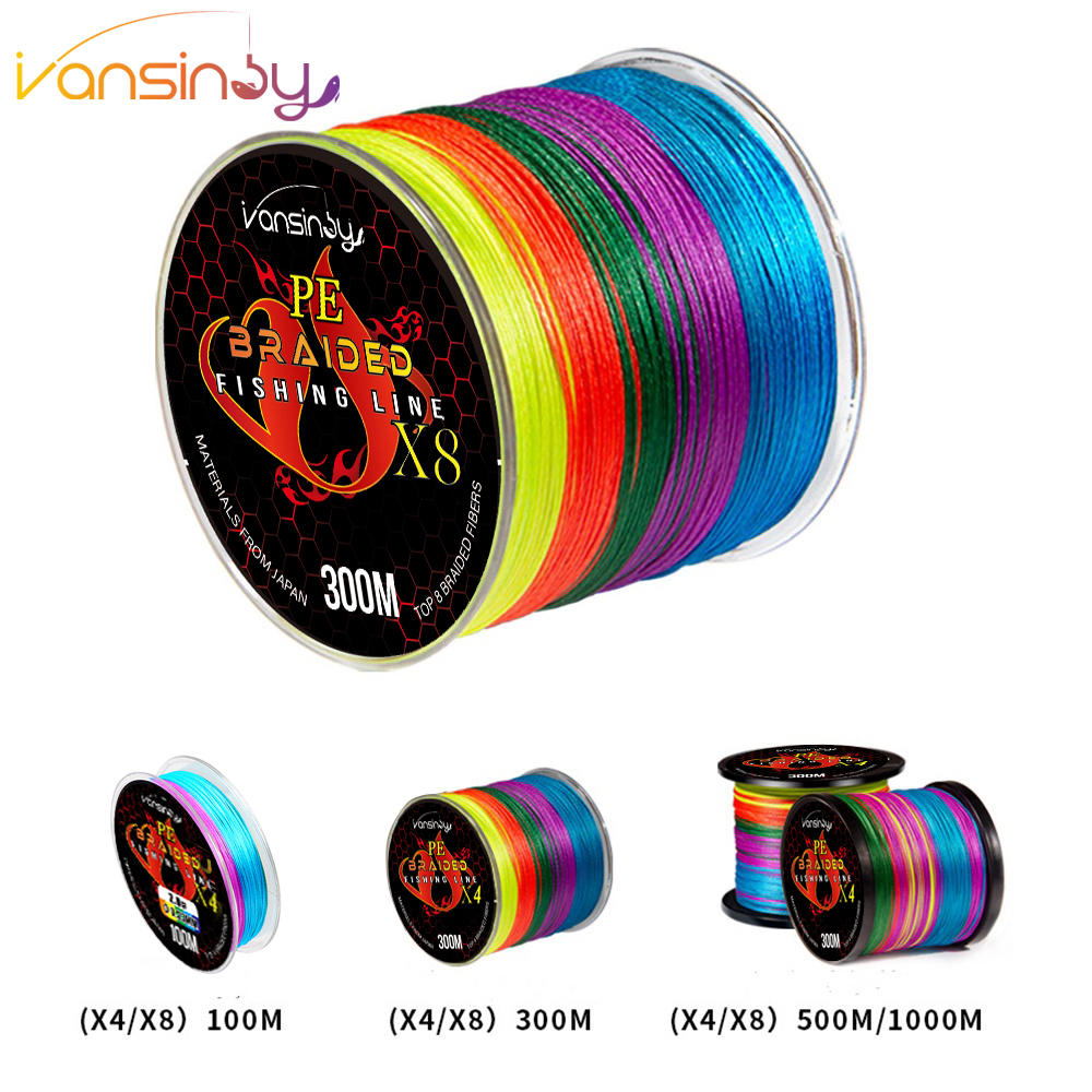100M/300M Umpan Senar Pancing PE 4 Strands/8 Strands Braided Fishing Line 10 Meter 1 Color ...
