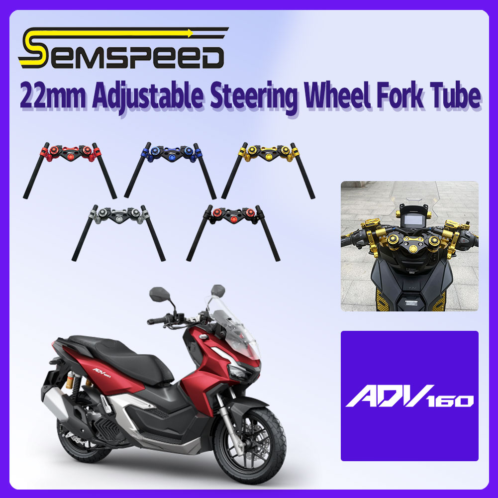 【SEMSPEED】For Honda ADV160 Accessories ADV 160 2022-2024 Motorcycle Clip ons Handlebar 22mm ...