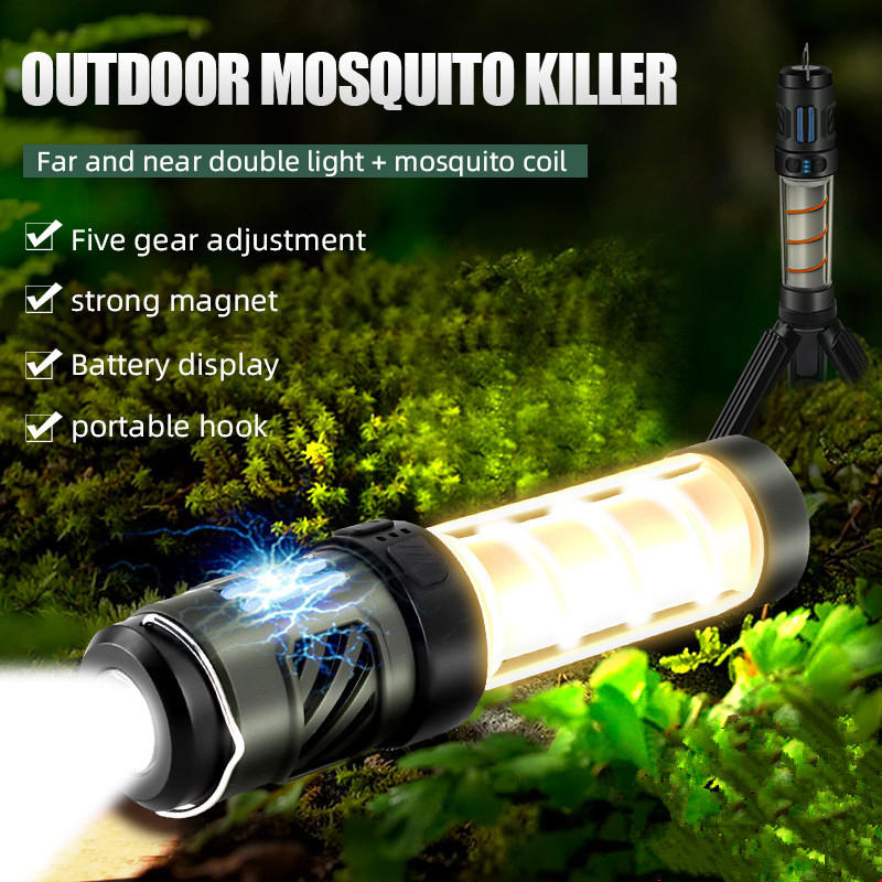 Multifunctional outdoor camping portable flashlight tripod lighting ...
