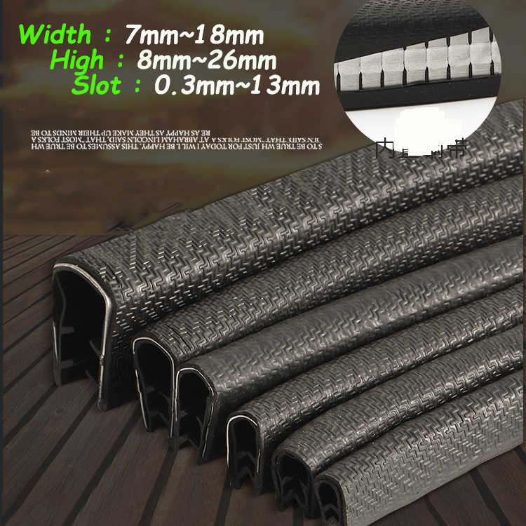 U-Shape Rubber Sealing Strip 1mm-26mm Black U Channel Skeleton Seal ...