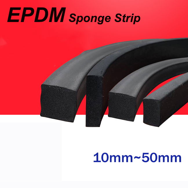 Rubber Foam Square Strip 10mm~50mm EPDM Sponge Strip Black Car and Boat ...