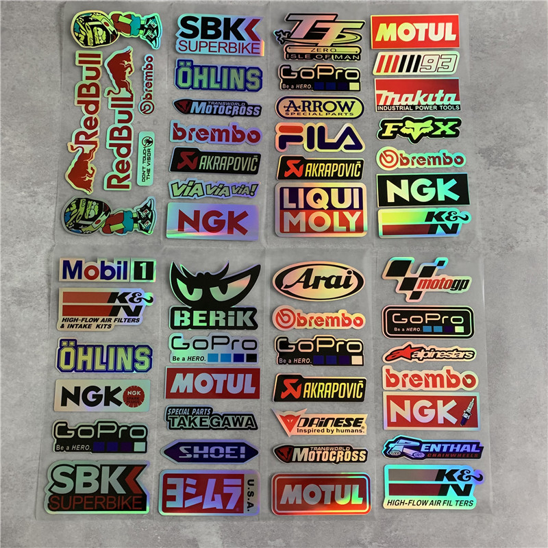 Worben Laser Motorcycle Reflective Stickers Racing Car Sponsorship ...