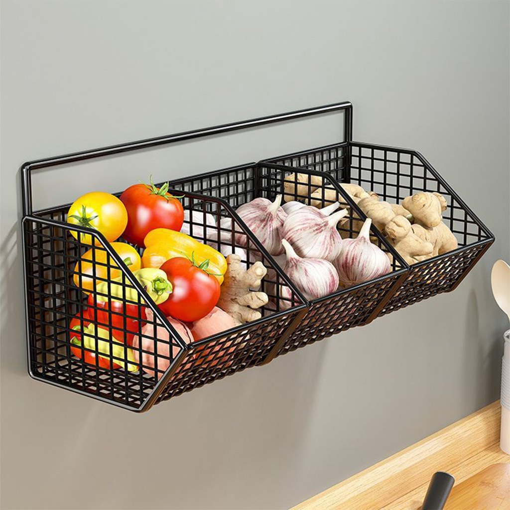 Wall Mounted Onion Ginger Seasoning Punch-Free Storage Rack In ...