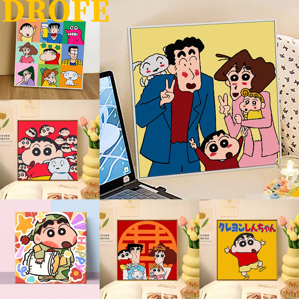 DROFE-20x20cm with frame/Paint By Number/Crayon Shin-Chan/Diy Painting ...