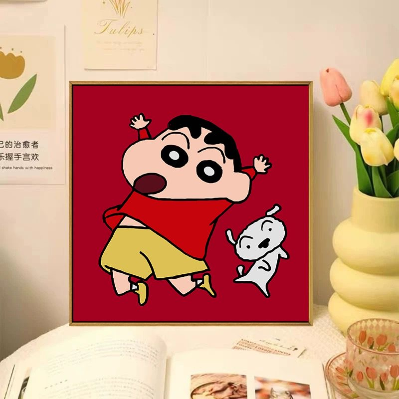 DROFE-20x20cm with frame/Paint By Number/Crayon Shin-Chan/Diy Painting ...