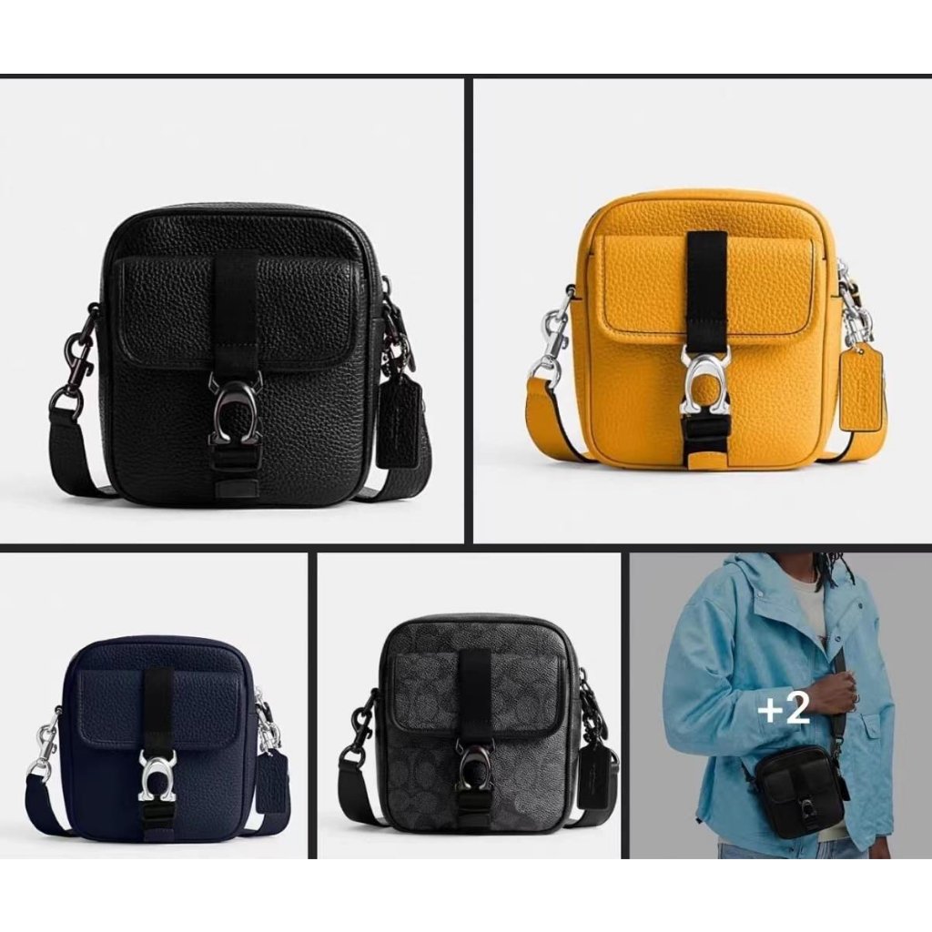 coach Leather cowhide single shoulder crossbody carrying wide shoulder ...