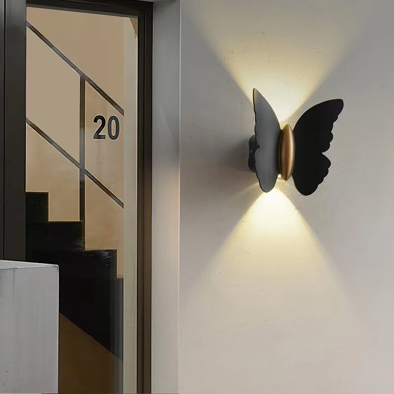Nordic Butterfly Wall Light Minimalist Modern Living Room Background ...