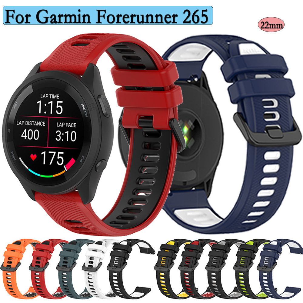 For Garmin Forerunner 265 Strap 22mm High Quality Silicon Watchband ...