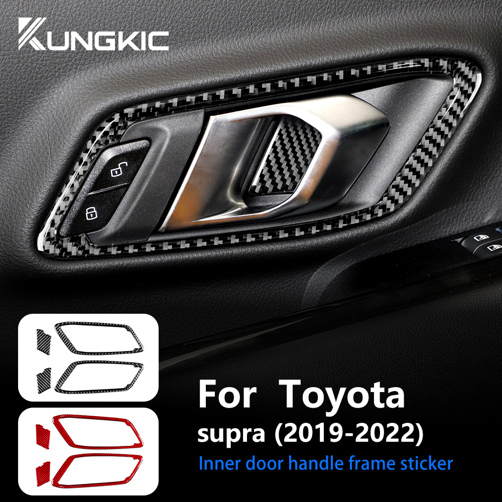 For Toyota Supra 2019-2022 Carbon Fiber Inner Door Handle Frame Sticker ...