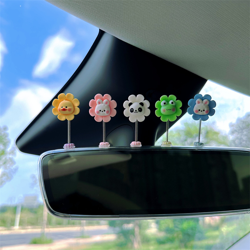 Cartoon Car Decoration Garnish Ornament Car Shaking Head Flower ...