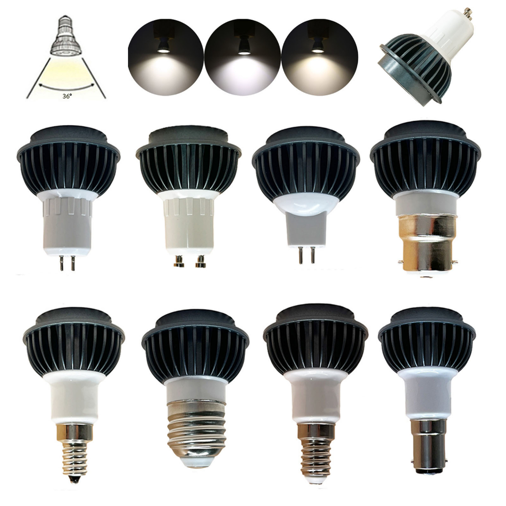 Dimmable 10W LED COB Spotlight Bulb GU10 MR16 E27 E14 E12 AC 110V 220V ...