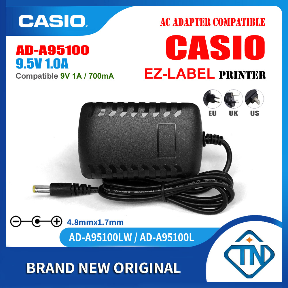 9.5V 1A AC/DC Adaptor AD-A95100 for Casio KL-P7 KL-70 KL-100 KL-300 KL ...