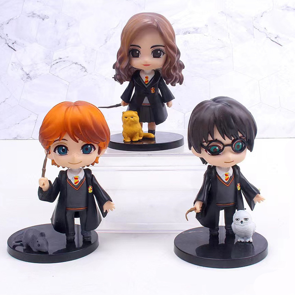 3Pcs/Set 10cm Anime Harry Potter Figure Harry James Potter Ronald ...