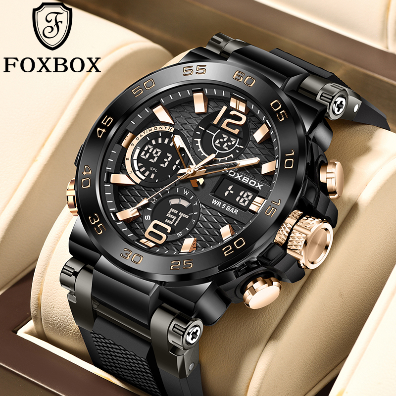 FOXBOX Jam Tangan Lelaki Original LIGE Analog Digital Men's Watch ...