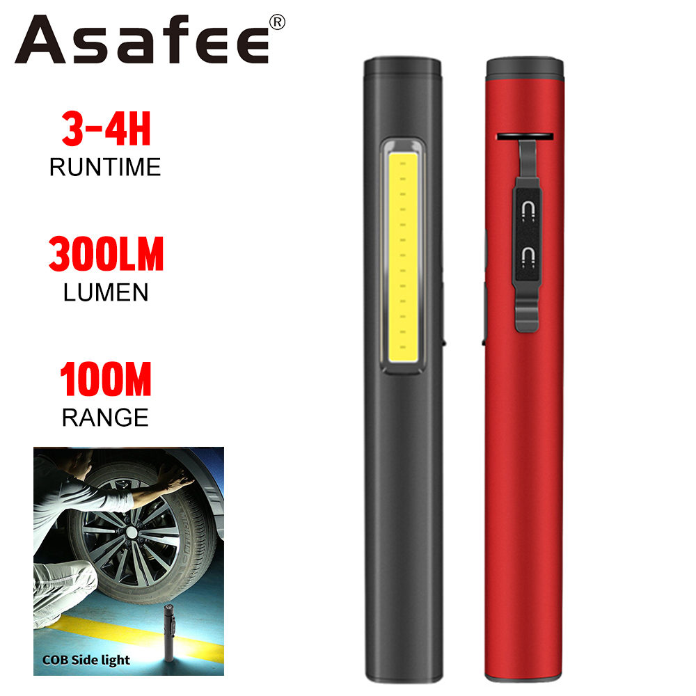 Asafee YD2302 Mini LED Keychain Light 300LM Portable Pen Lamp With Clip ...