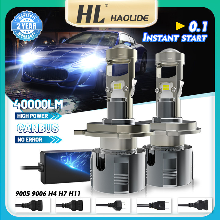 HL H7 H11 H4 LED 6500K Headlight Mini Lens Projector RHD 9005 9006 HB3 HB4 Auto Hi/Low Beam STG ...