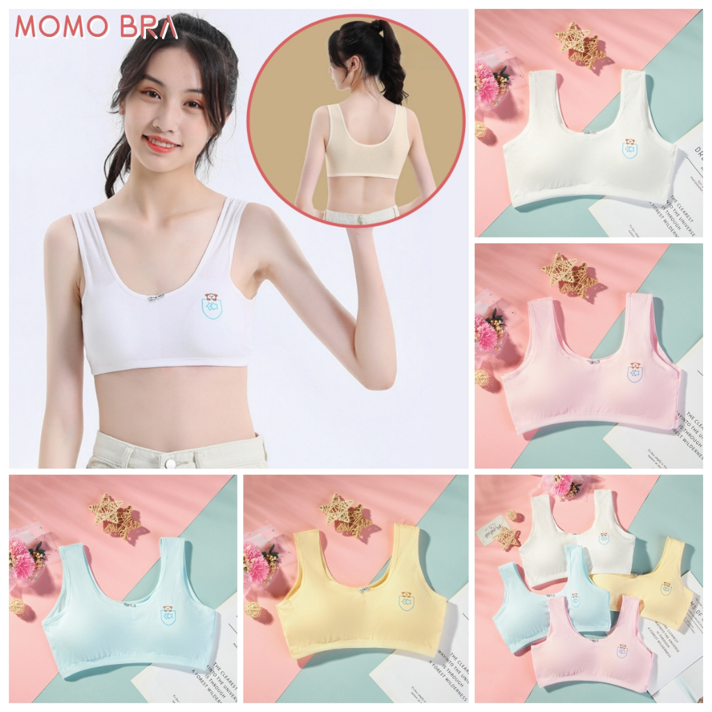 MOMO Baby Bra Girls Training Bra Teenagers Girl Student Vest Kid's Underwear Strap Bra with ...