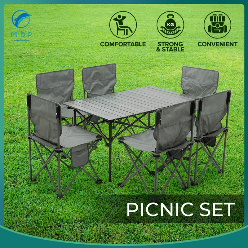 【Local shipment】Foldable Portable Outdoor Camping Picnic Table Set ...