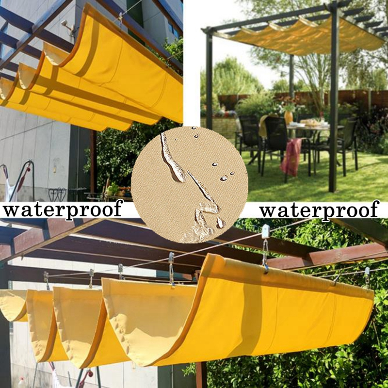 Telescopic Wave Sun Shade Sail Outdoor Waterproof Shade Sails Polyester ...