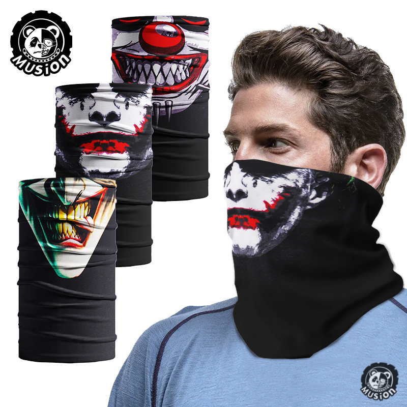 Musion Joker Mask Sun Protection Topeng Joker Rider Neck Mask Elastic ...