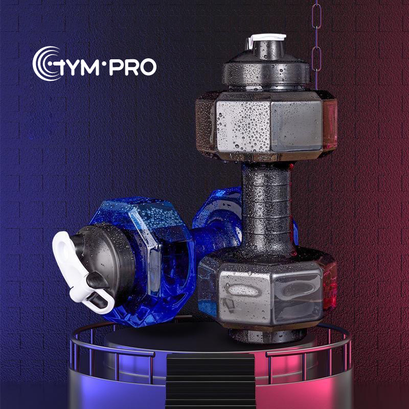 GYMPRO 500ml-2600ml Dumbbell Shape Water Bottle Exercise Gym Fitness Sports Workout Portable See ...