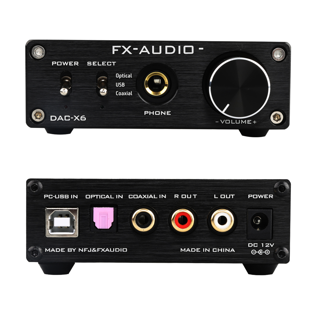 FX-AUDIO DAC-X6 2.0 Digital Audio Decoder DAC USB Input Amplifier 16Bit/192KHz DAC headphone ...