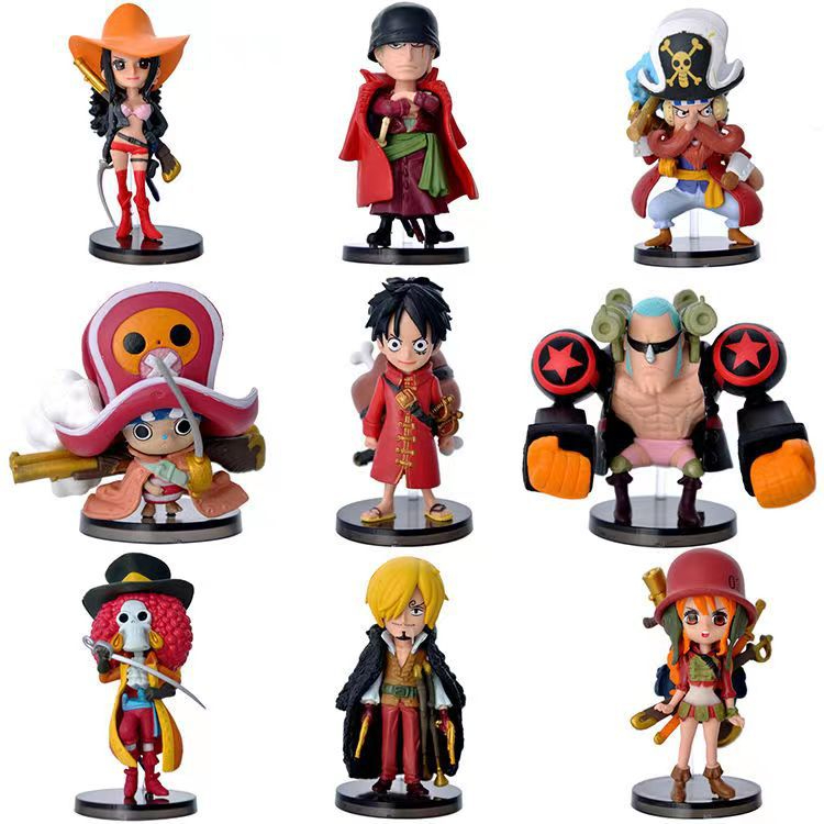 9Pcs/Set 3-7cm Anime One Piece Figure Luffy Zoro Nami Usopp Sanji ...