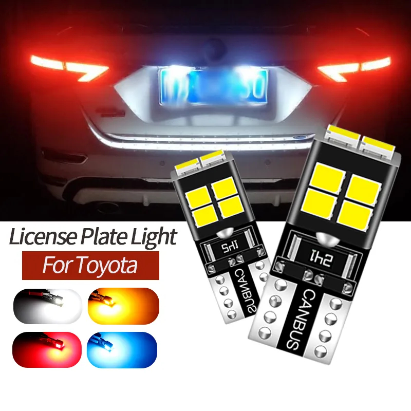 2x T10 W5W License Number Plate Light LED Bulbs Lamp For Toyota Prado ...