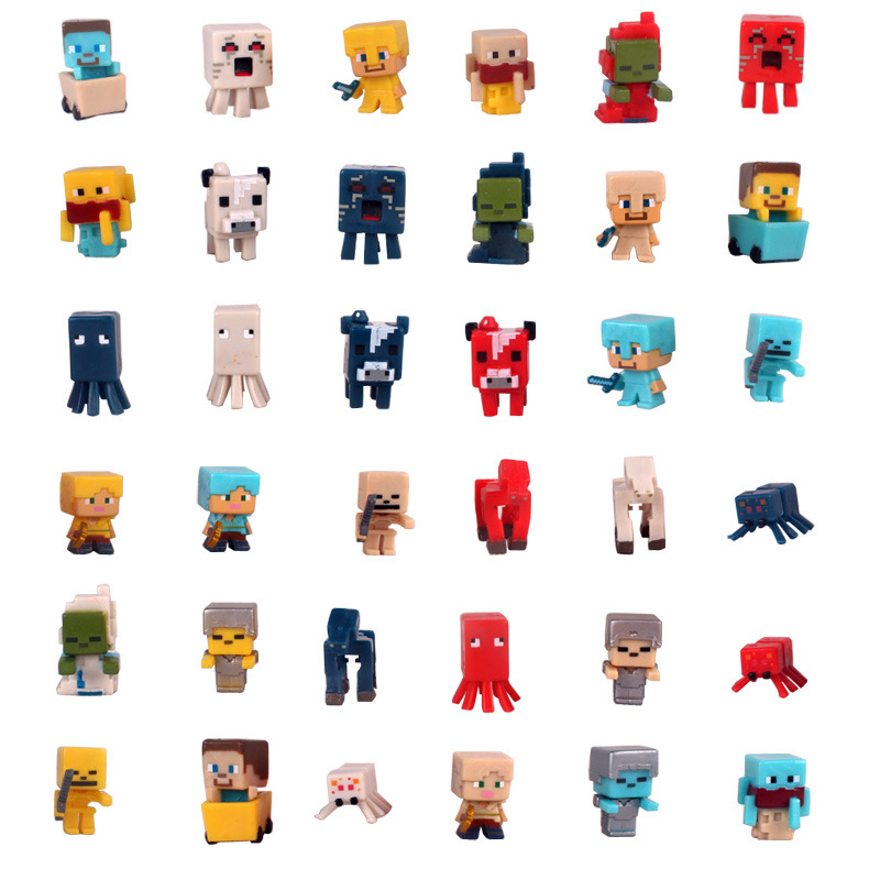 36pcs Minecraft Characters Mini Action Figure Steve Enderman Alex Cute ...