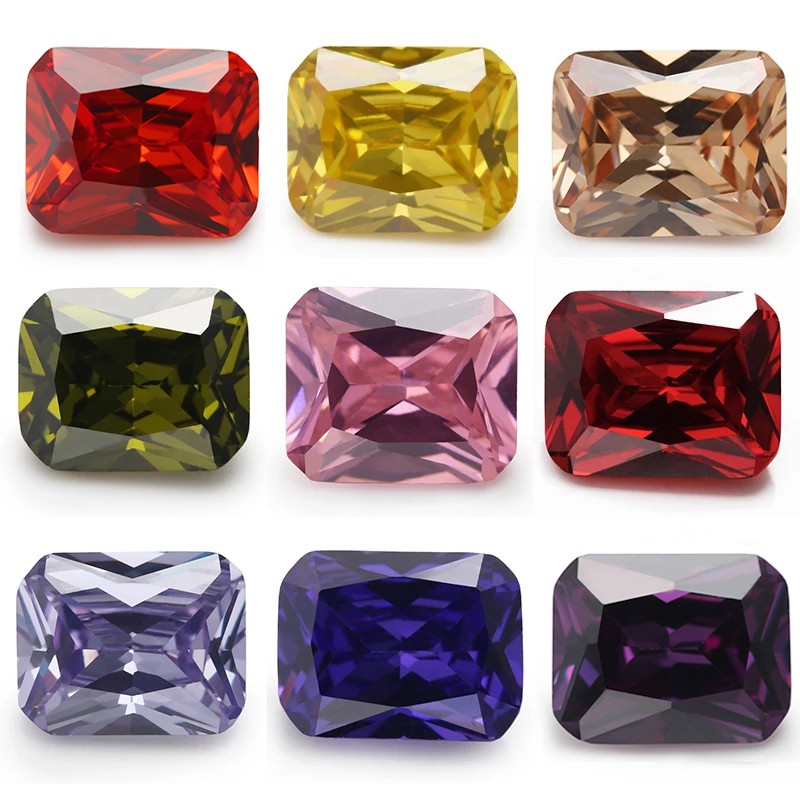 4x6~8x10mm 5A Octangle Cut Pink,Garnet,Orange,Golden Yellow,Lavender ...