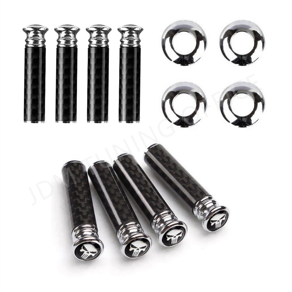 JDM Universal 4PCS Carbon Fiber Door Lock Pins Car Alloy Lock Pin Screw ...